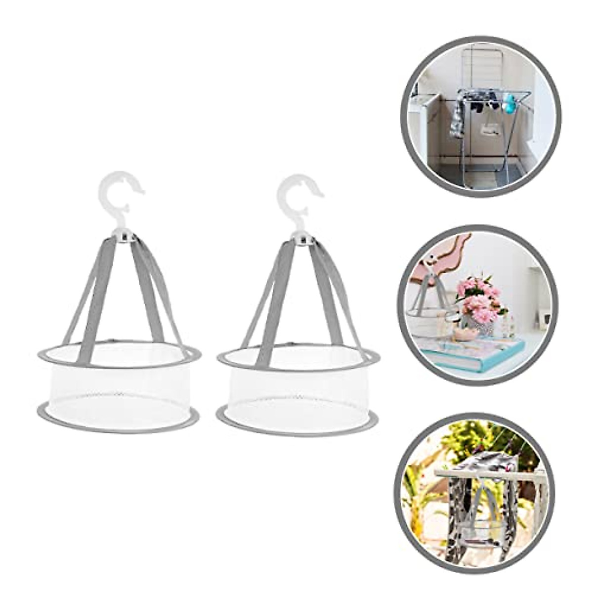 Alipis 2pcs Beauty Egg Drying Net White Makeup Silicone Makeup Sponge Foldable Laundry Rack Bra Hanging Basket Hanging Drying Basket Bath Sponges for Shower Socks Drying Rack Sock Fabric