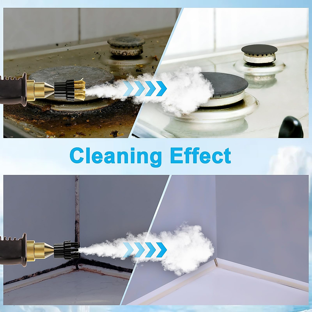 AUXCO Steam Cleaner, 1200ml High Pressure Steamer for Cleaning Handheld Steam Cleaner for Home,High-Temperature Steamer Cleaner for Car,Upholstery,Kitchen, Bathroom,Car Detailing,Grout and Tile