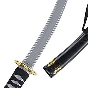 Plastic Ninja Sword 29" (Pack of 1) - Sleek Silver & Black Plastic - Realistic Design for Costume & Play for Kids & Adults