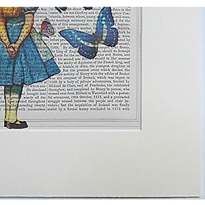 Alice In Wonderland Meets Andy Warhol’s Chairman Mao Marilyn Monroe And Herself Mounted/Matted Dictionary Art Ready To Frame Print