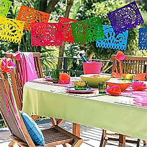 DomeStar Mexican Papel Picado, 18 Feet Plastic Fiesta Banner Cinco de Mayo Dia De Los Muertos Decor Day of the Dead Papel Picado Decorations Mexican Fiesta Garland for Mexican Party Supplies