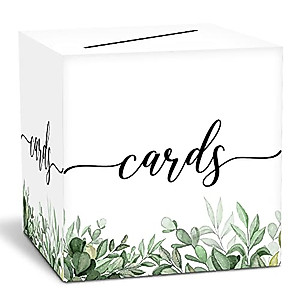 ZEDEV Greenery Floral Card Box, Reception Box for Baby Shower, Wedding, Bridal Shower, Engagement, Birthday Party Game Supplies, Decorations, Set of 1(BOX-15)