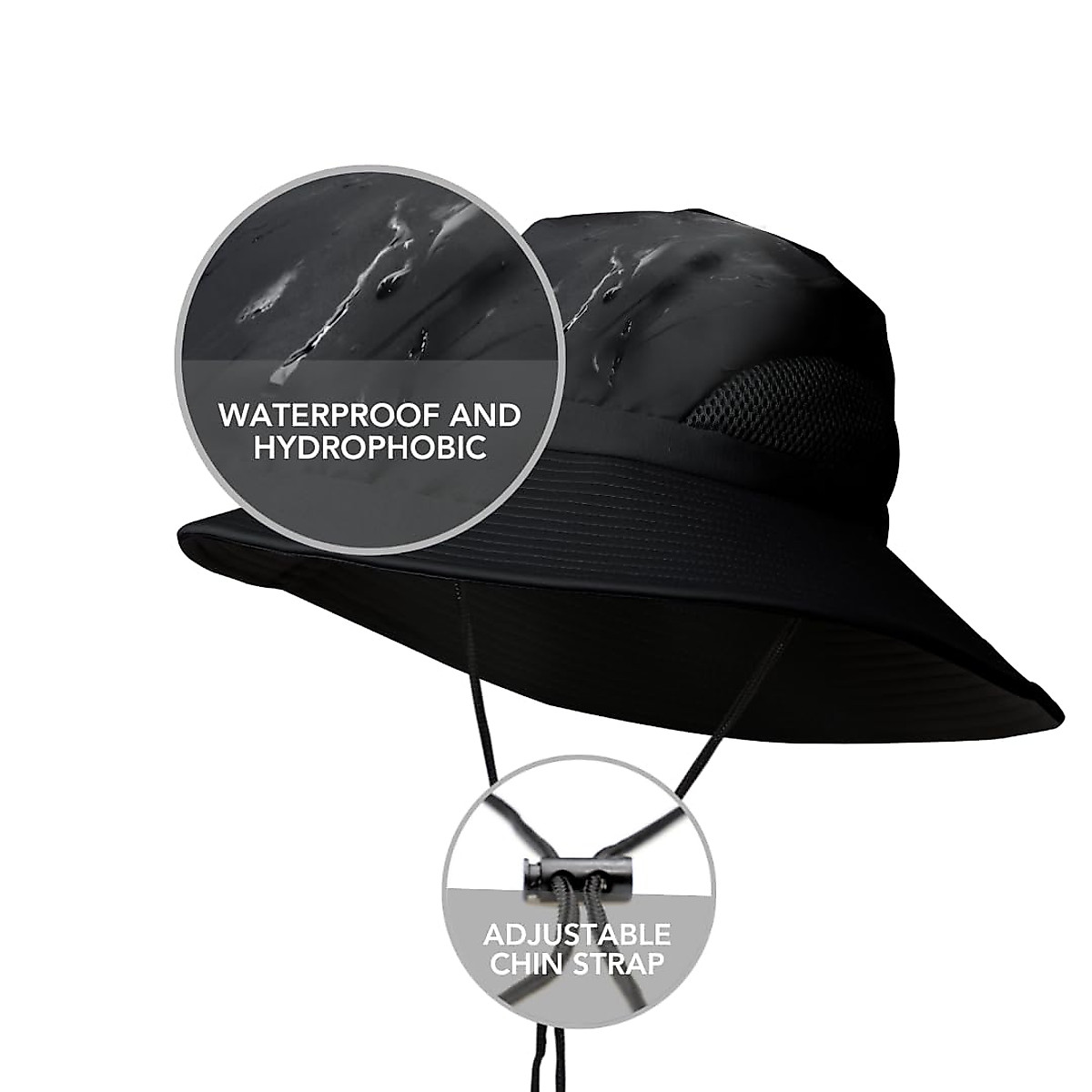 Hairbrella Stylish Waterproof Satin Lined Sun Hat, UV Protection, Wide Brim Beach Hat, Adjustable Fit and Breathable Design (Blush)