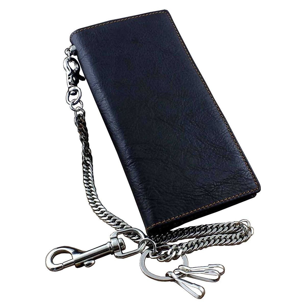 vogueteen Real Leather Mens Biker Card/Money Long Wallet Purse W/Jeans Key Chain
