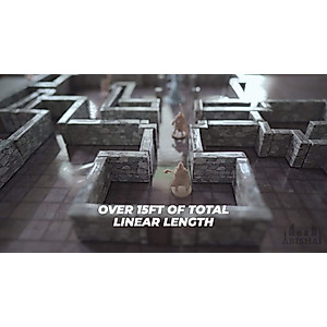 DIY Modular Dungeon Wall System - Stone Graphic 28mm Miniature Roll Playing Game - Dungeons and Dragons Maps - DND Role Play - Battle Grid Mat Accessory