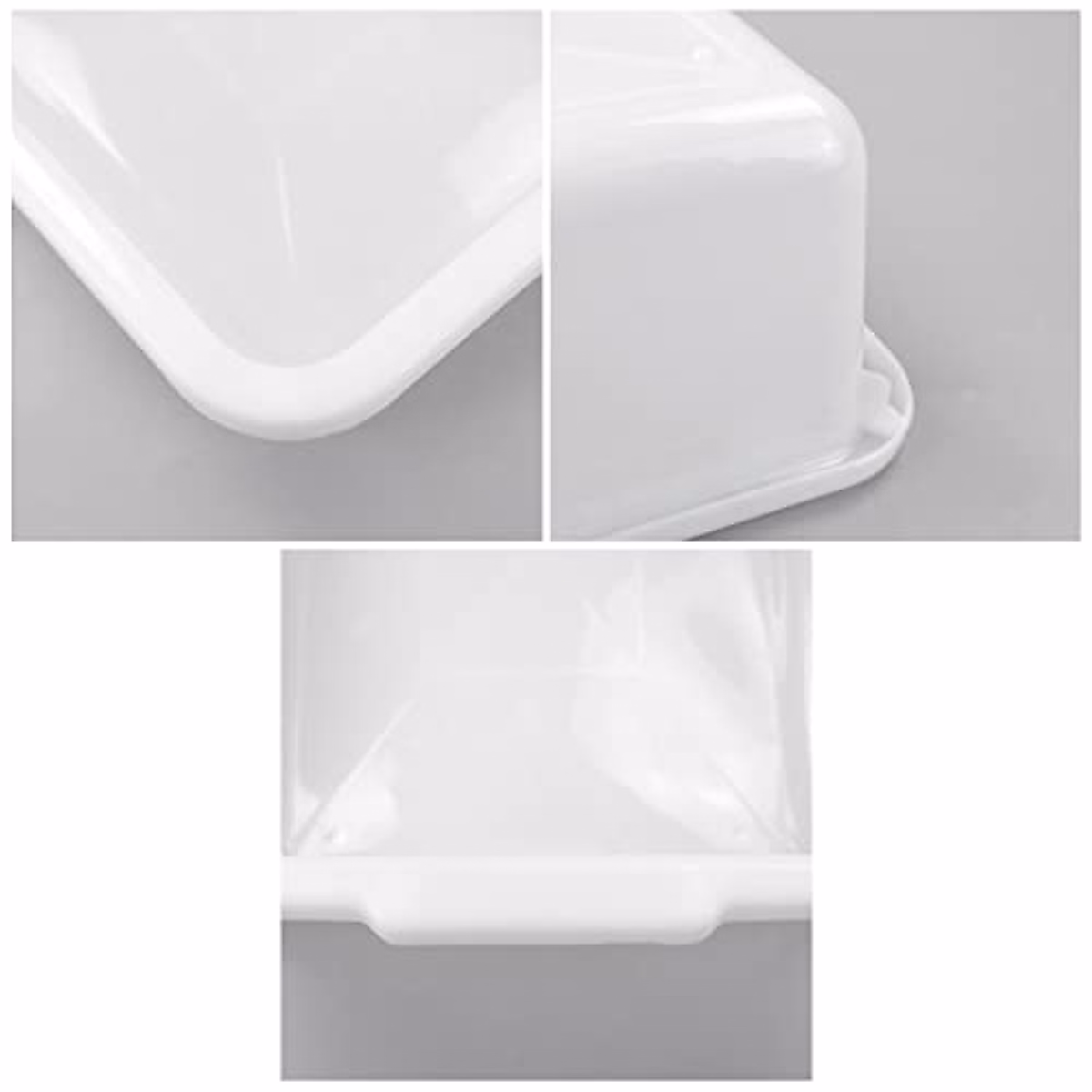 Gloreen 4-Pack Commercial Bus Tubs, 8 L, White Wash Basin Plastic Dish Pan