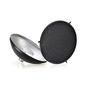 Godox AD-S3 Beauty Dish Reflector with Honeycomb Cover for Godox AD200PRO AD200 Pocket Flash Godox AD180 AD360 AD360II Flash Speedlite - Including Cleaning Kit