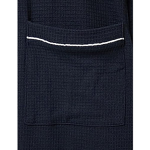 Amazon Essentials Men's Lightweight Waffle Robe (Available in Big & Tall), Navy, Medium-Large