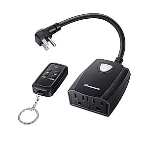 DEWENWILS Outdoor Dimmer for String Lights, 125V Dimmer Switch with 100FT Control Range, Weatherproof Outdoor Dimmer Plug for Dimmable LED/Tungsten Bulbs, FCC Listed