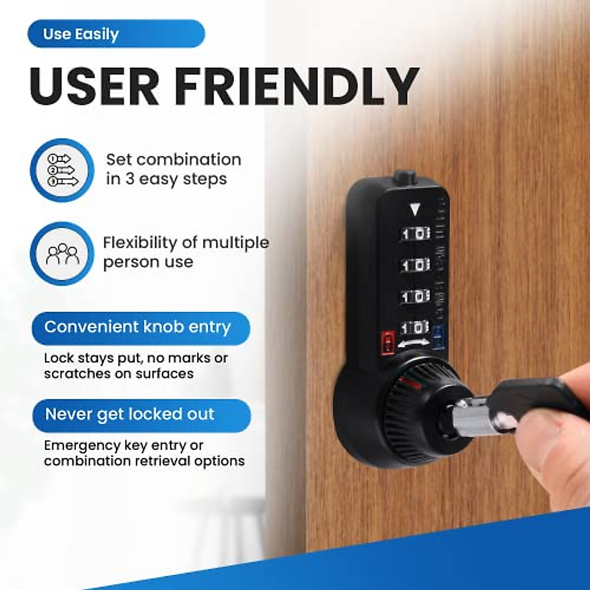 Combi-Cam Ultra, 7432S-Black & Keys, Combination Cam Lock with Master Key Override, 5/8" Cylinder, Black Finish