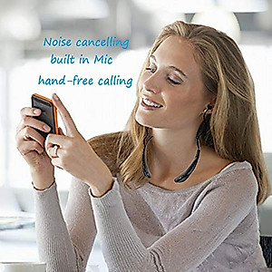 BUMMD Bluetooth Neckband Headphones with Magnetic Earbuds, Flexible Wireless Bluetooth Headset with Mic Sports Headphones for Running HD Stereo Noise Cancelling Earphones for iPhone Samsung LG(Black)