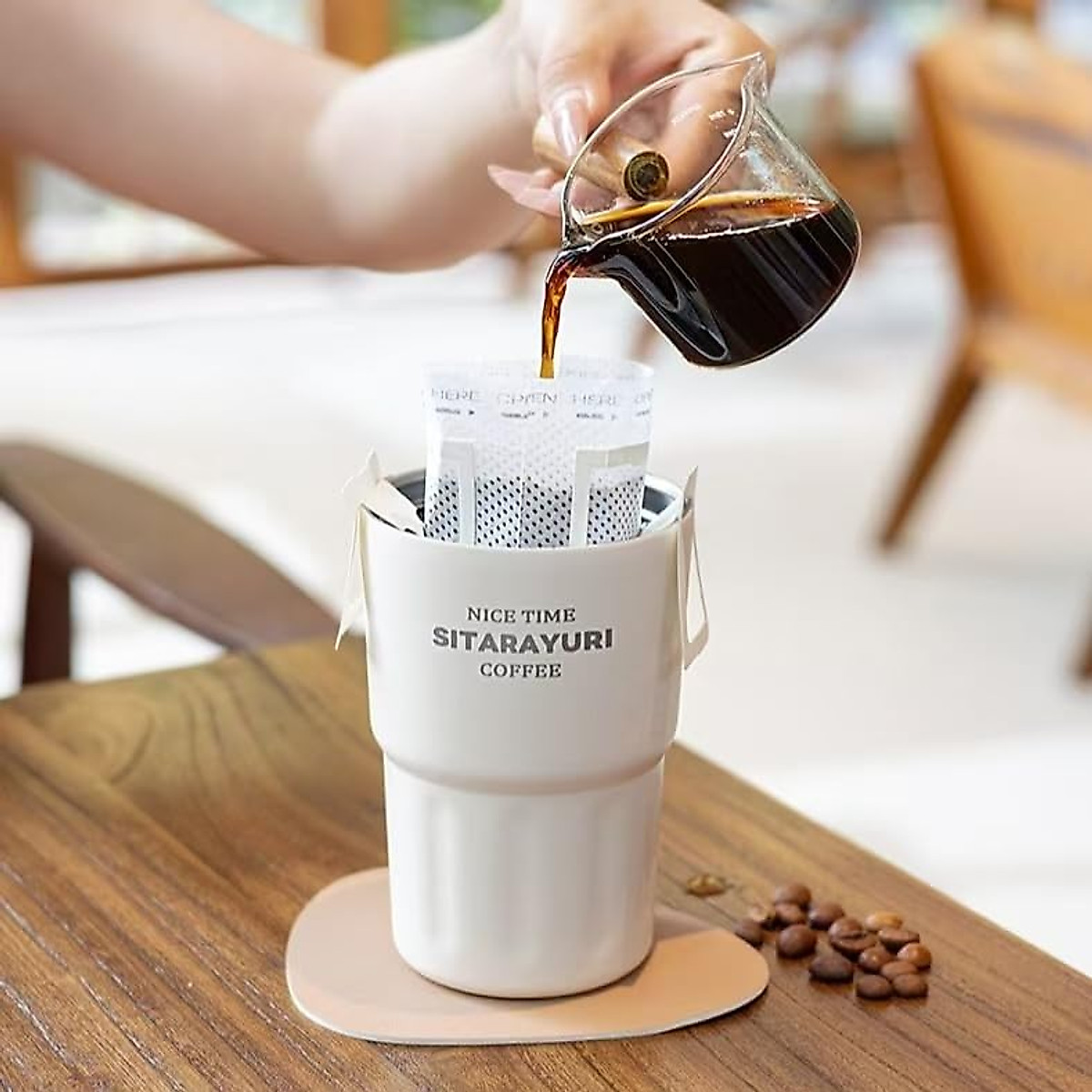 12 oz Stainless Steel Vacuum Insulated Tumbler, Travel Coffee Mug Spill Proof with Lid, Portable Thermal Mug for Keep Hot/Ice Coffee,Tea and Beer (White)