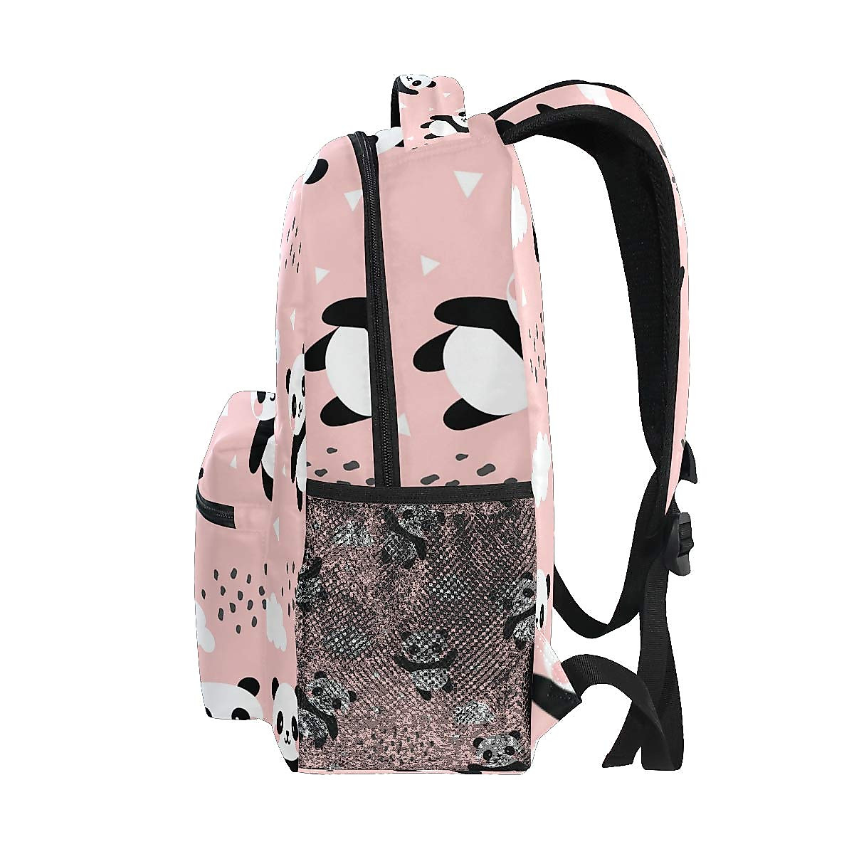 Qilmy Panda Backpack for Girls Student School Bookbag Laptop Computer Travel Daypack, Pink