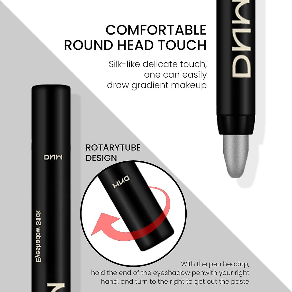 AMY'S DIARY Eyeshadow Pencil Cream Stick 4Pcs Set, Eye Eyeshadow Waterproof Pearl White Black Grey Silver Shimmer Metallic Eyeshadow Crayon Stick Sombras En Crema Para Ojos (Set01)