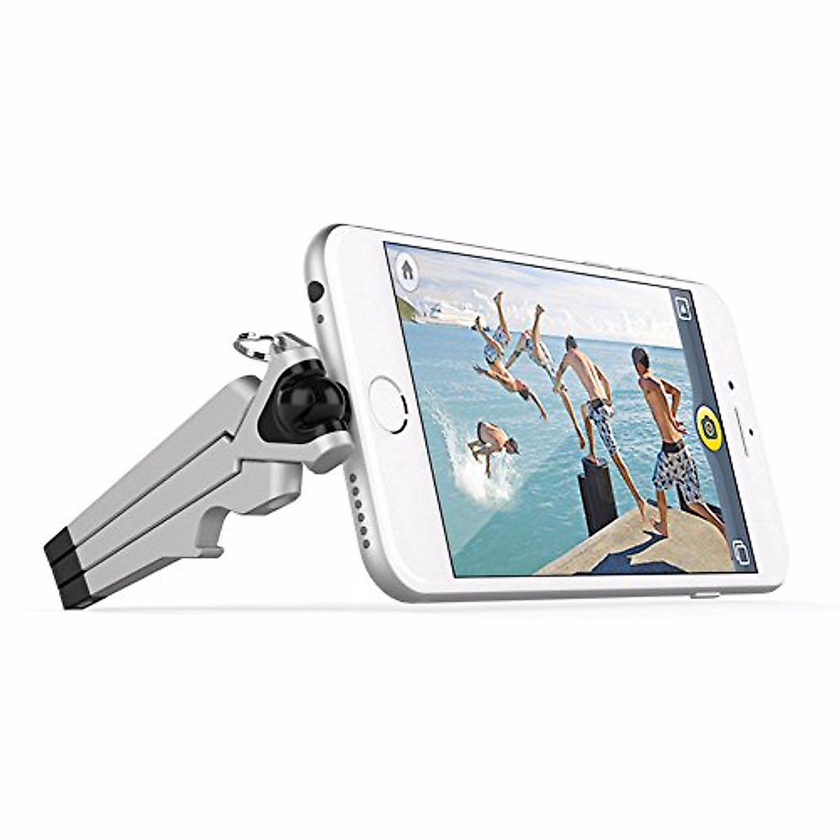 Kenu Stance Mini Tripod Stand - Pocket-Sized Portable Cell Phone Holder for iPhones - Phone Stand for Desk - Compact Keyring Accessory with Bottle Opener - Fits Latest iPhones