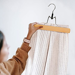 Nature Smile Wooden Clamp Pants Skirt Hair Extension Hangers(20Pcs Natural)
