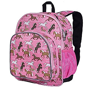 Wildkin 12 Inch Backpack Bundle with Insulated Lunch Box Bag (Horses in Pink)