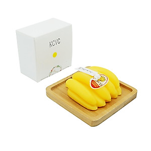 1 Banana Shaped Candles Scented 1 Bamboo Candlestick Tray,Cute Decorative Candle,Smokeless Candles Scented,Home Decoration Aesthetic Candle,Photo Prop,Valentine,Novelty Candles Birthday