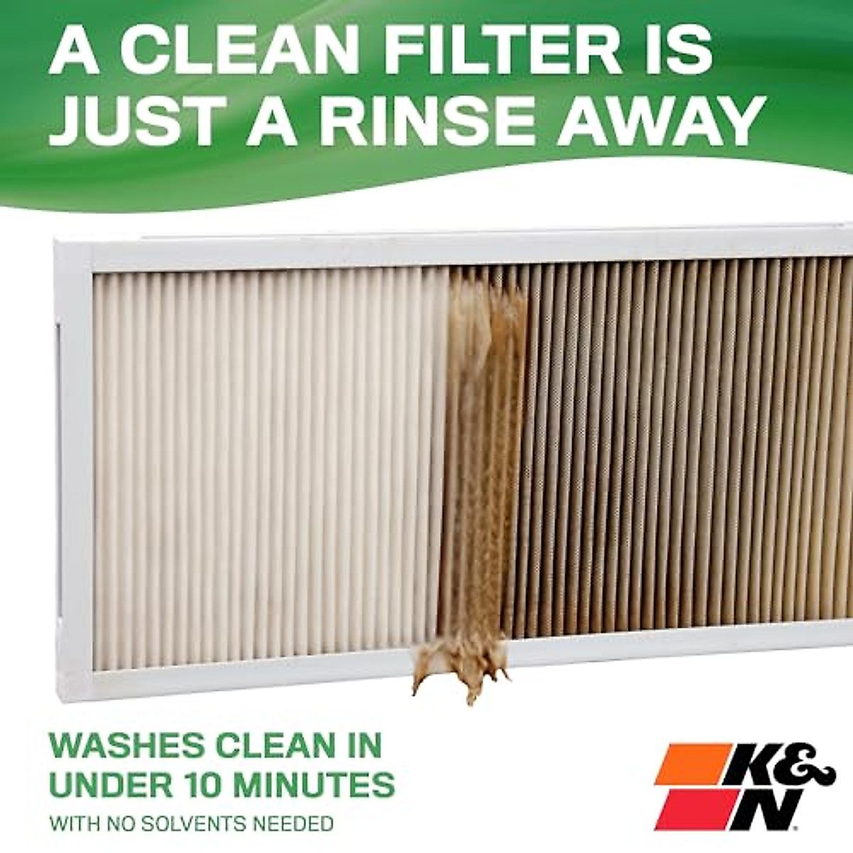 K&N 20X25X1 HVAC Furnace Air Filter, Lasts a Lifetime, Washable, Merv 13, the Last HVAC Filter You Will Ever Buy, Breathe Safely at Home or in the Office, HVC-13-12025