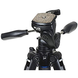 SLIK Pro AL-324DX w/SH-705E 3-Way Pan Head for Mirrorless/DSLR Sony Nikon Canon Fuji Cameras and More - Black (613-358)