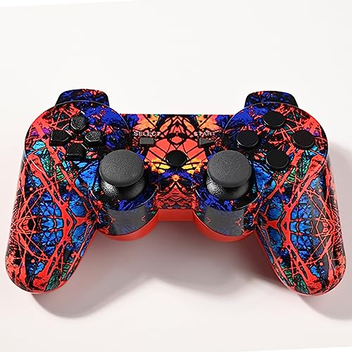 Drimoor 2 Pack Wireless Controller for PS3 - Double Vibration Motion Sense Remote Compatible with Playstation 3 with Charging Cable and Thumb Grip Caps