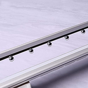 Extendable Clothes Rail - Sliding Wardrobe Closet Rod, Adjustable 25-46 Cm Wardrobe Rail Metal with Slide Rail, Extendable Clothes Rail Closet Rail White, 25Kg Load Capacity (Size : 40cm/15.