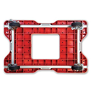 SNAP-LOC 1500 LB Push CART Dolly RED with Steel Frame, 4 inch Casters, Push Bar and Optional E-Strap Attachment