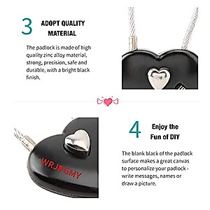 Heart Shape Code Lock Compact Mini Size with 3 Digit Code Combination for Luggage, Backpack, Jewelry Box, Hall Locker(Black)
