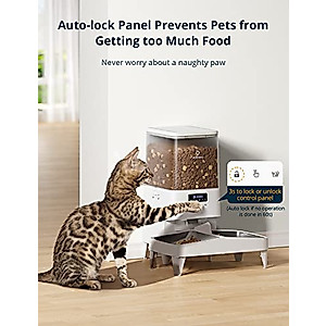 Automatic Cat Feeders, WiFi 5L Automatic Pet Feeder with Anti-Stuck Design, Programmable Cat Food Dispenser for 1-2 Cats and Dogs, 60 Portion 10 Meal Per Day