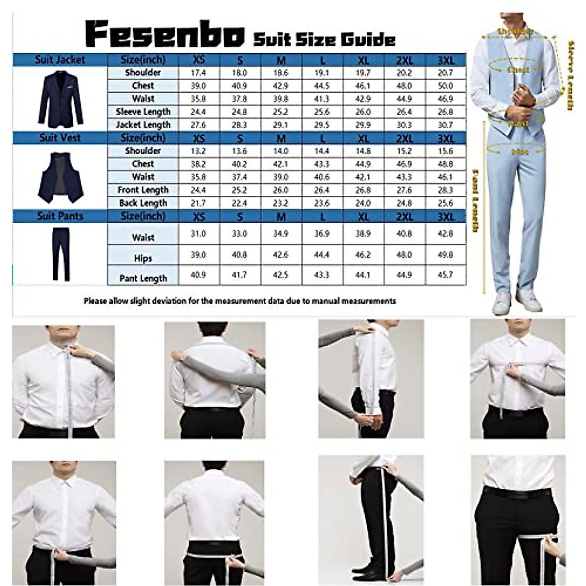 Mens 2 Piece Suit Slim Fit Single Breasted Suits Blazer and Pants,Two Button Solid Prom Wedding Tuxedo Jacket&Trousers for Men Ivory 3XL