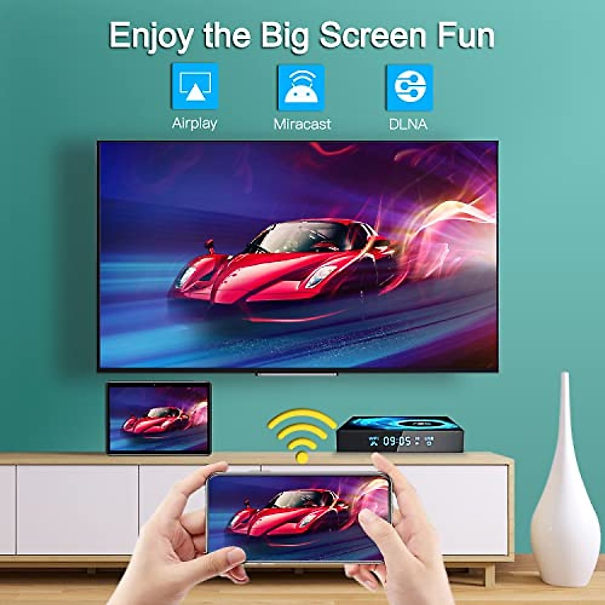 Android TV Box 10.0 2GB RAM 16GB ROM T95 Android TV Box Allwinner H616 Quad-Core Cortex-A53 CPU Smart TV Box with 2.4G/5G WiFi 6K 4K Output 100M Bluetooth Ethernet Android Box