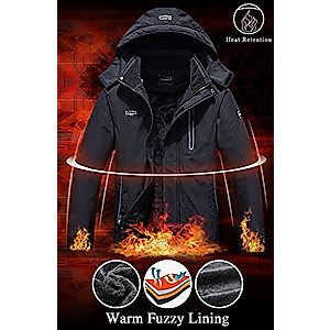 DLGJPA Men's Mountain Waterproof Ski Jacket Hooded Windbreakers Windproof Raincoat Winter Warm Snow Coat