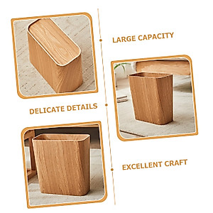 Angoily Trash Bags Wood Trash Can Wood Garbage Can Wood Trash Bin Garbage Bags Dump Pouch Trash Basket Waste Can s Japanese-Style Wastebasket Trash Bag Container Office Wrought Iron