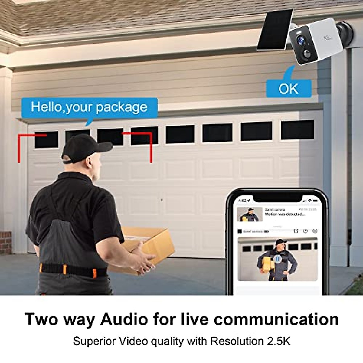 NGTeco Security Cameras Wireless Outdoor with Motion Detection,Spotlight,4MP Battery Powered Security Camera,2-Way Talk,Cloud/SD Storage,Color Night Vision,Waterproof,Compatible with Alexa C5300