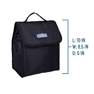 Wildkin Kids Insulated Lunch Bag for Boys & Girls, Reusable Lunch Bag is Perfect for Daycare & Preschool, Ideal Size for Packing Hot or Cold Snacks for School & Travel Lunch Bags (Rip-Stop Black)