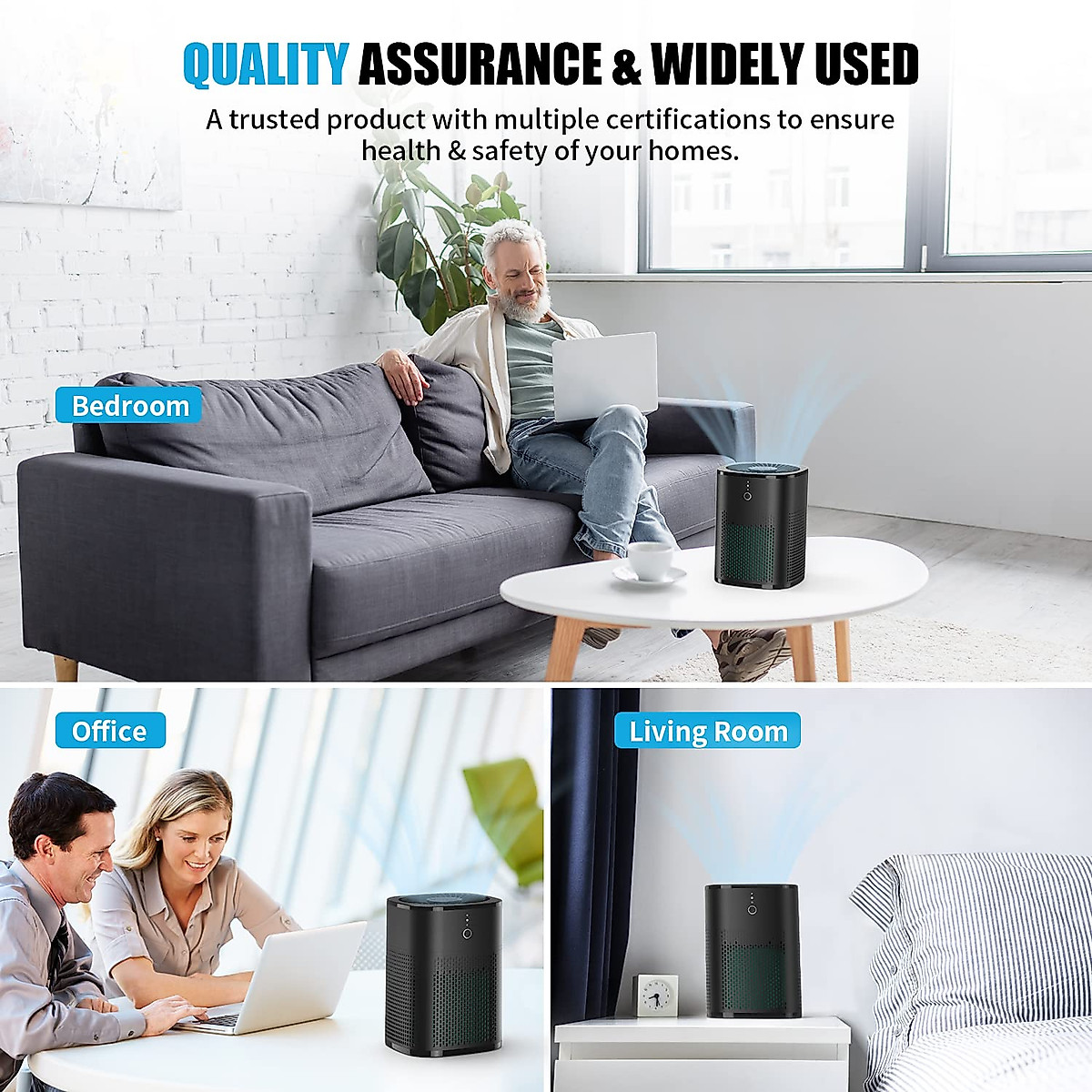 Air Purifiers for Bedroom HEPA Air Purifier with Aromatherapy Function, Air Filter with Sleep Model, 24db Filtration System Air Cleaner for Bedroom Office Living Room Kitchen,Grey