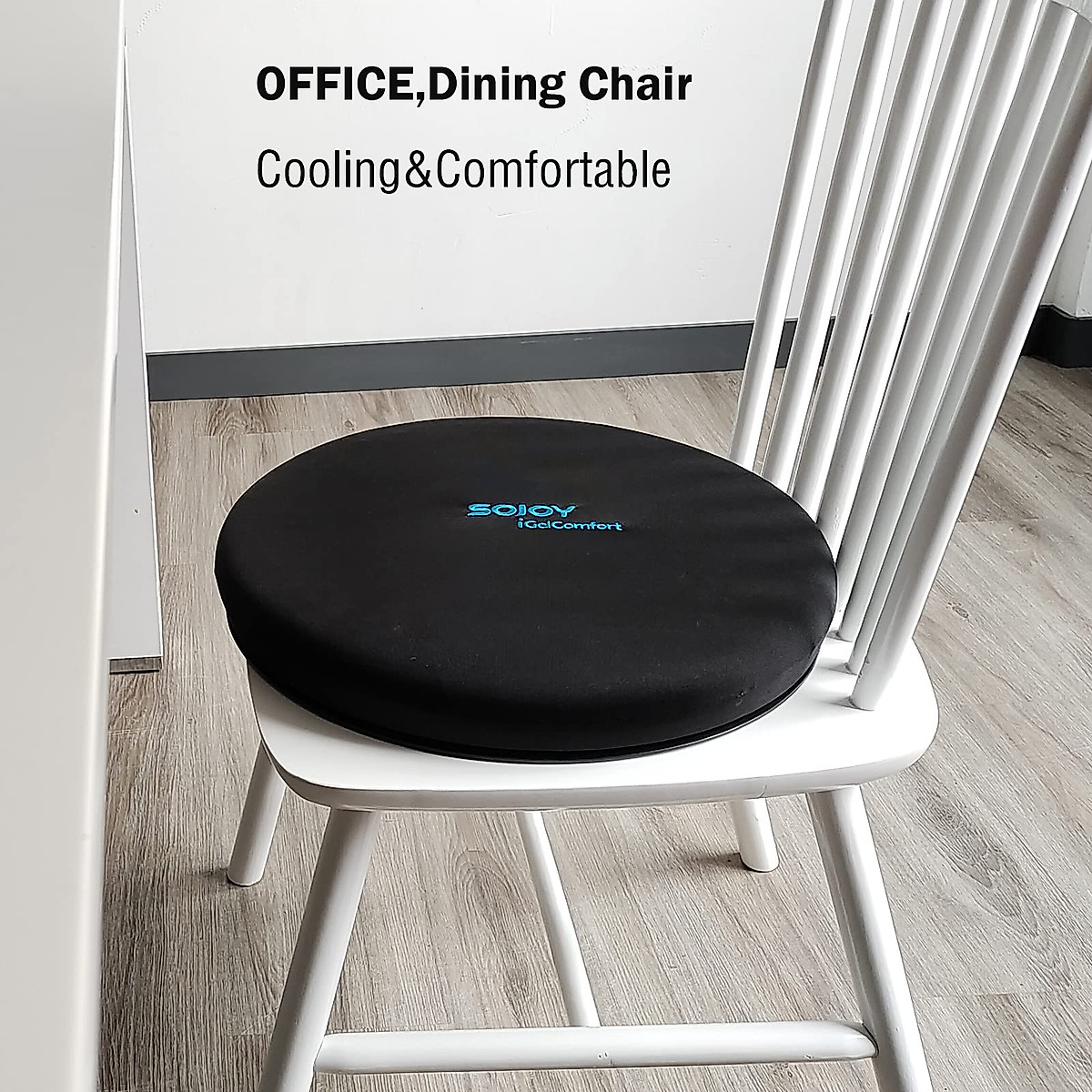 Sojoy iGelComfort Deluxe Gel Swivel Seat Cushion with Supportive Memory Foam 360 Degrees Rotating Seat Cushion for Home,Stool Chair,Office, 13.5 Inches in Diameter