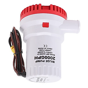 Bilge Pump, Bilge Pumps for Boats, Bilge Pump Silent Boat Submersible DC Micro Drain Marine Sewage for Pond Pool 2000 GPH (12V)