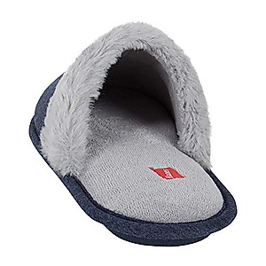 Hanes womens Superior Comfort Cotton on Scuff With Memory Foam and Anti-skid Sole Slipper, Navy, Medium US