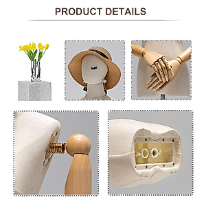 Dress Form Mannequin, Display Female Mannequin with Wooden Stand and Head, 55"~77" Height Adjustable Women Mannequin for Boutique Clothing Jewelry Store