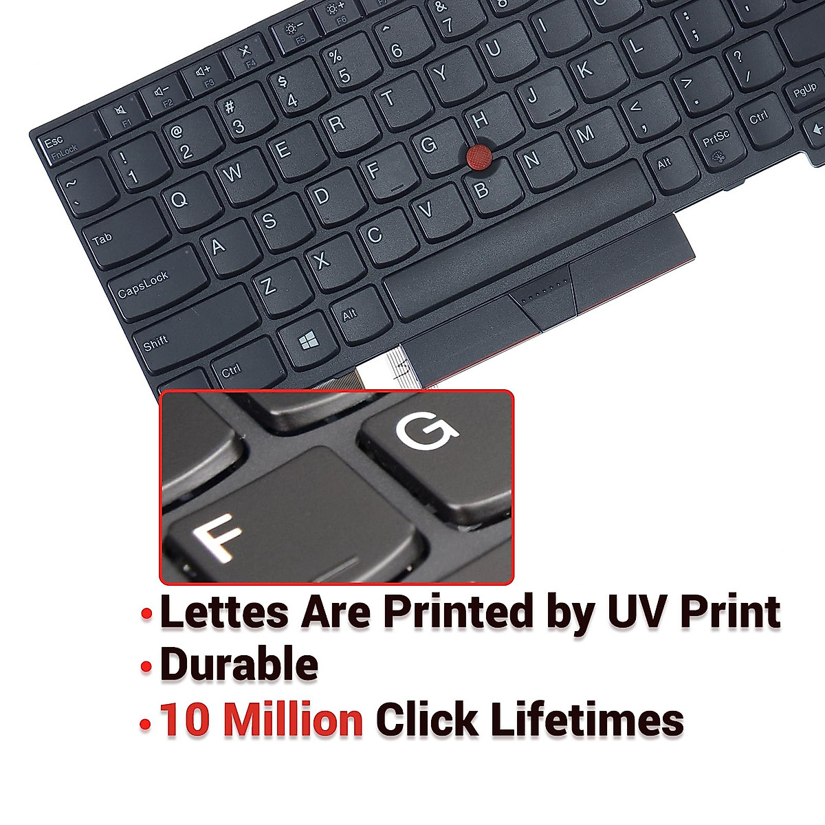 LeFix US Non-Backlit Keyboard Replacement Compatible with Lenovo Thinkpad E580 E585 E590 E595|T590 |L580 L590 |FRUs 01YP560 01YP720 01YP640