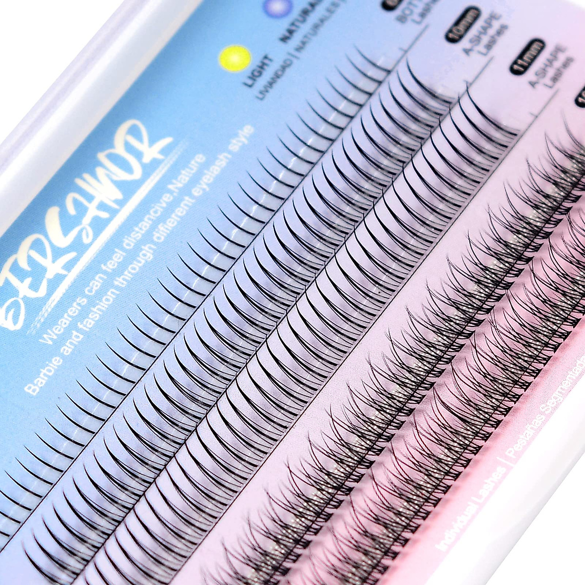 BlueSmurfs Individual Fairy Eyelashes Extensions Fluffy DIY Cute Eye Cluster Eyelashes Natural Faux Mink False Eye Lashes Multipack of 170 Mini Individuals Fairy Lash Clusters (Include Bottom Lashes)