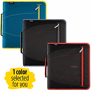 Five Star Zipper Binder, 2 Inch 3 Ring Binder, Removable File Folders, Durable, Color Will Vary, 1 Count (29036)