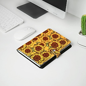 Hennaja 128 Pockets Photo Album,Leather Card Book Holder,Small Mini Capacity Photo Book Cover for Fujifilm Instax Mini, Polaroid & Instant Cameras(1-Sunflower)