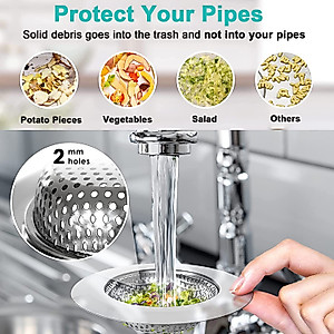 4PCS Kitchen Sink Strainer,Stainless Steel Sink Drain Strainer,Sink Strainers with Large Wide Rim 4.5" Diameter for Kitchen Sinks