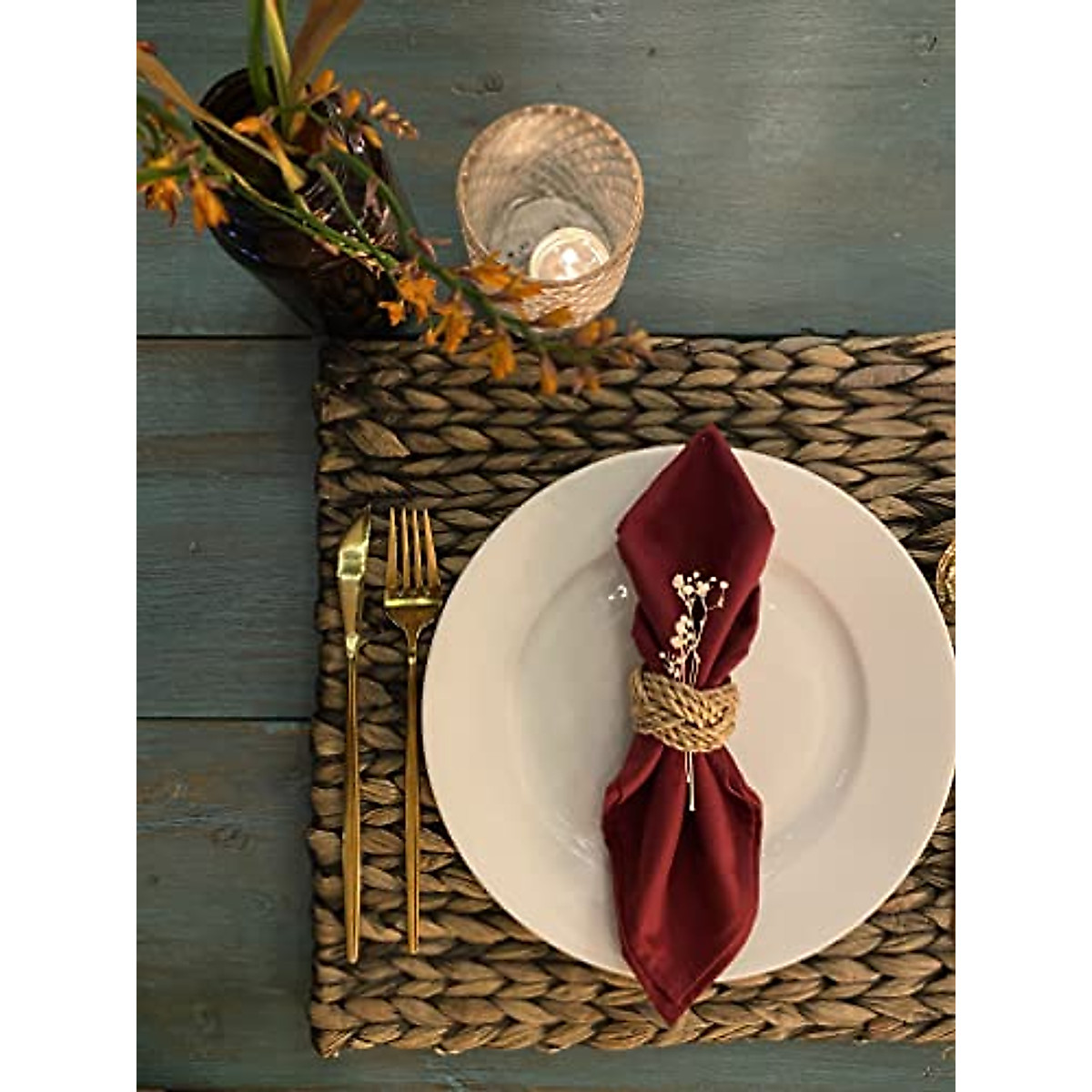 TAGREE Wicker Napkin Rings Set of 12, Woven Napkin Rings, Napkin Rings Bulk for Dinning Table, Easter Napkin Rings Set of 12, Farmhouse Napkin Rings, Rustic Napkin Rings