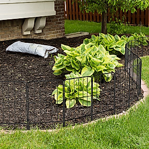 PINPON Decorative Garden Fence 10 Pack Animal Barrier Fence 10ft(L) x 24in(H) Rustproof Metal Wire Section Edging Fencing Panel for Outdoor Yard Landscape Patio, Square