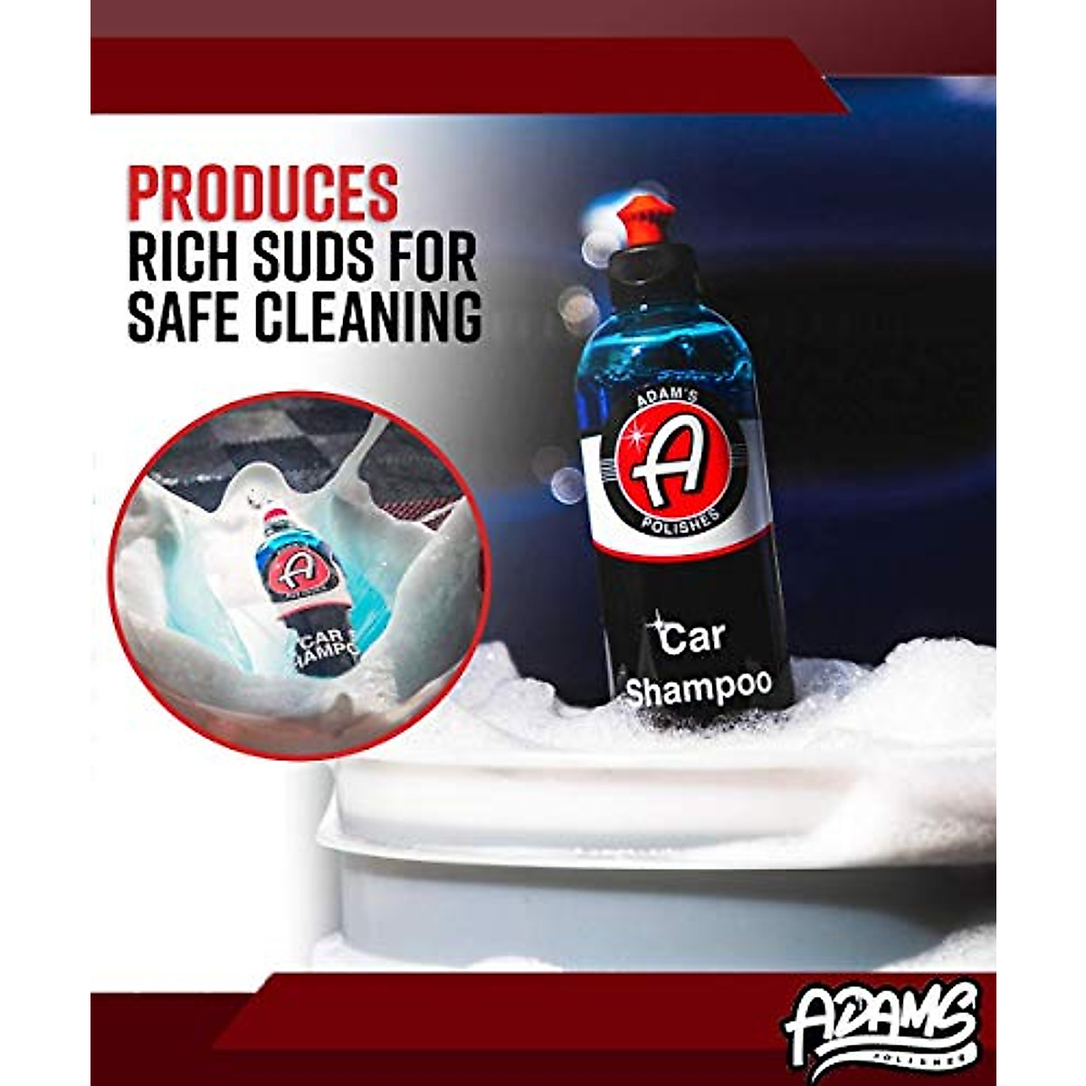 Adam’s Car Wash Kit Complete With Bucket & Grit Guard - Auto Detailing & Car Cleaning Kit | pH Best Car Wash Soap For Snow Foam Cannon, Foam Gun, Car Soap Wash For Pressure Washer