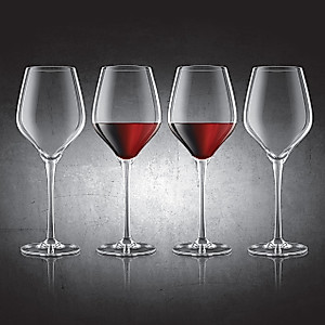 Final Touch Red Wine Glasses - Set of 4 Lead-Free Crystal - DuraShield Titanium Reinforced – Handcrafted (LFG1114)
