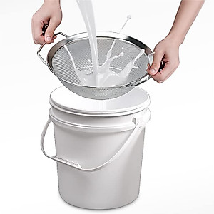 3 Pack Fine Mesh Paint Strainer 60 Mesh Stainless Steel Paint Filter Emulsion Honey Funnel Filter Cover Fits 5 Gallon Paint Bucket Filter Tool Insert Strains